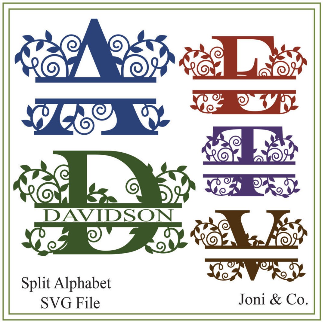 Split Alphabet Svg, Monogram Alphabet, Glass Block Alphabet, Wedding ...