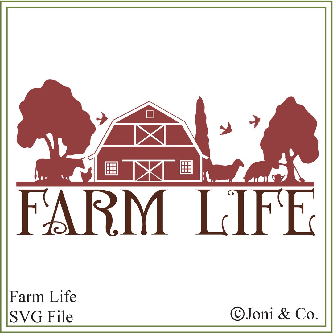 Farm Life SVG, Farmhouse Svg. Country, Rustic Farm Sign, Glass Blocks ...