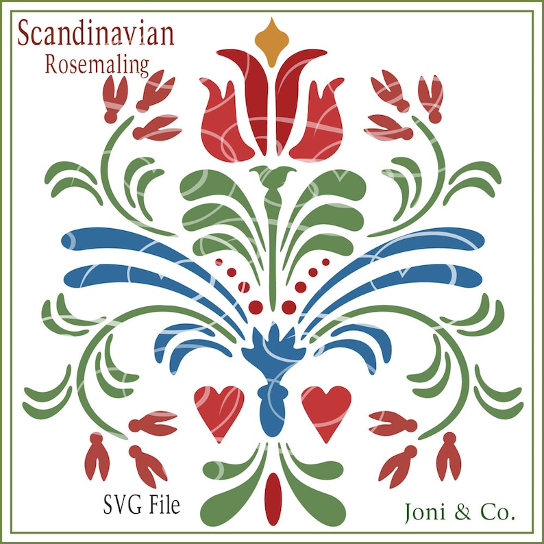 Scandinavian SVG File, Rosemaling, Swedish Folk Art Svg, Vinyl Cutting ...