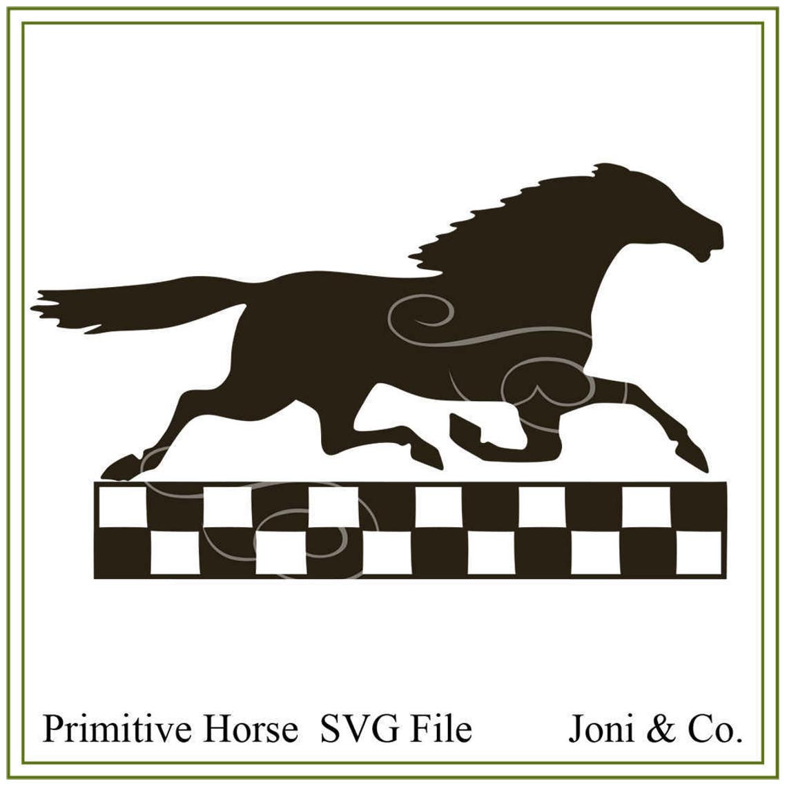 Primitive Horse SVG File Download Primitive SVG Glass Block - Etsy