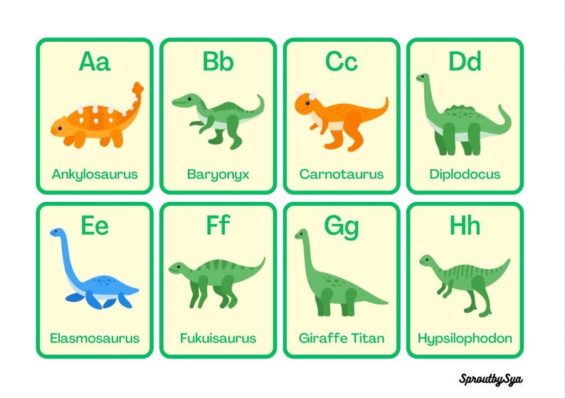 24 Dinosaur Flash Cards; Dinosaurs for Kids; Dinosaurs; Animal Flash ...