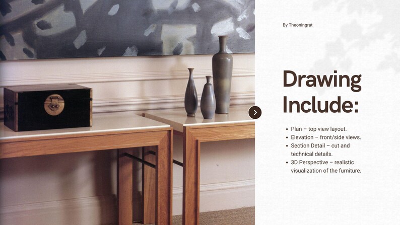 Console Table : Cad PDF Sketchup File - Living Room - Etsy Australia