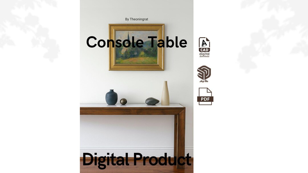 Console Table : Cad PDF Sketchup File - Living Room - Etsy Australia