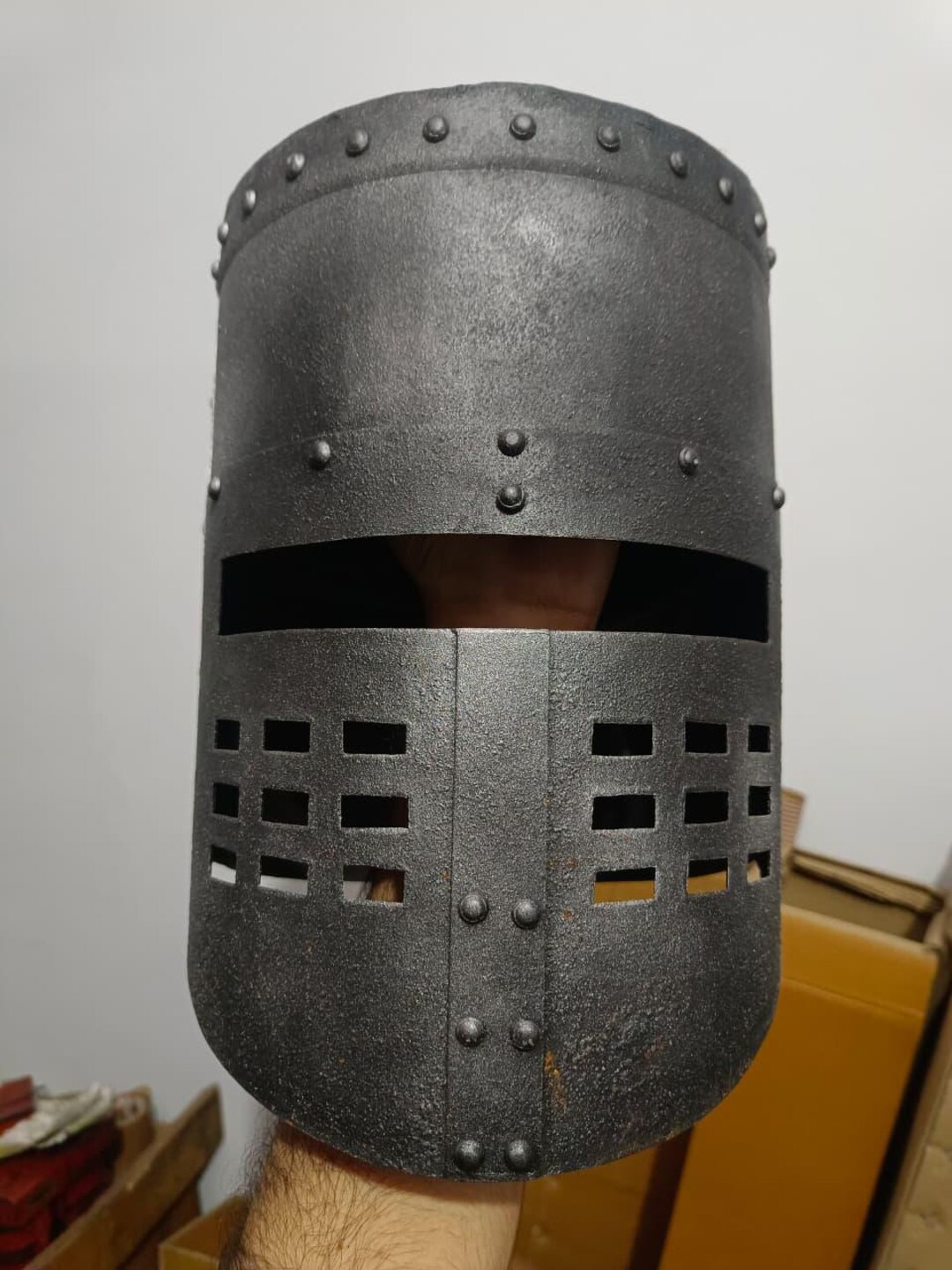 18 Gauge Steel Medieval Helmet, Grey Armor Décor - Etsy