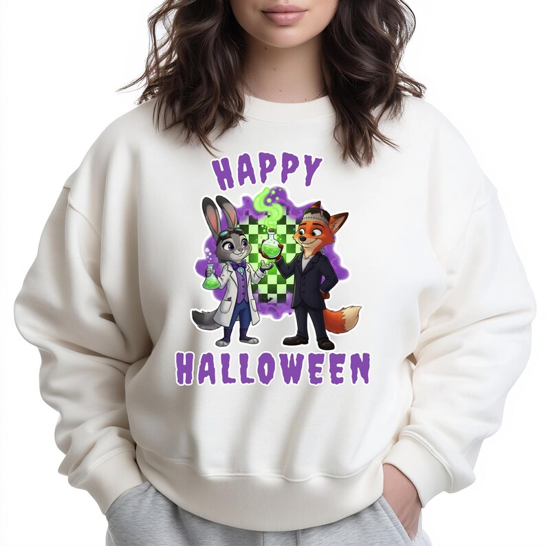 Zootopia Cute Fox Nick Wilde and Bunny Judy Hopps Halloween PNG Bundle ...