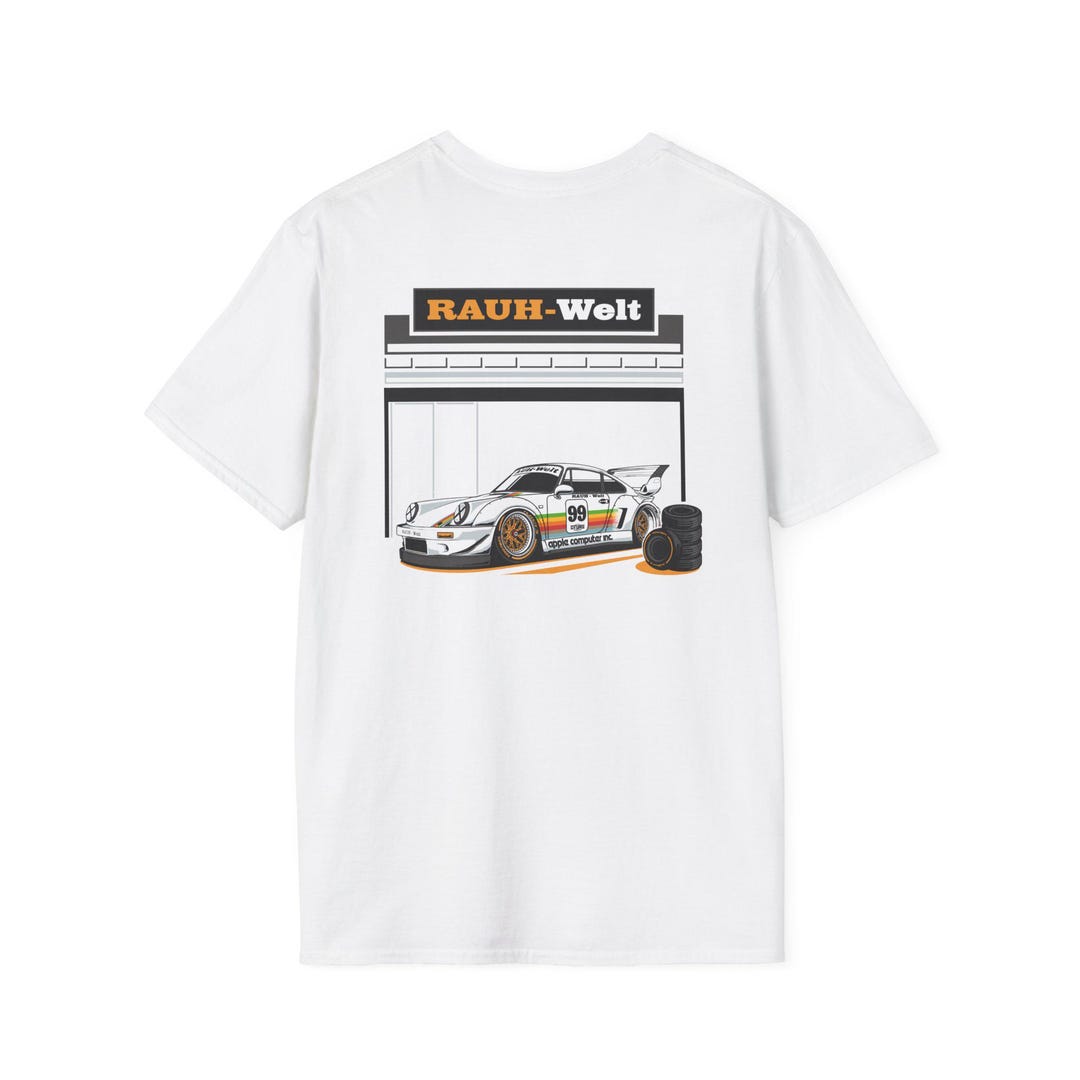 Rauh-welt Porsche Apple Livery Garage T-shirt | RWB 964 Rainbow Stripes ...