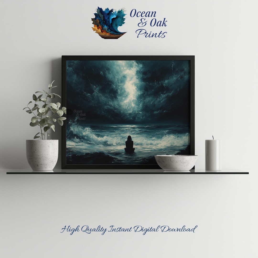Gothic Ocean Painting: Stormy Seascape Art Print (digital Download) - Etsy
