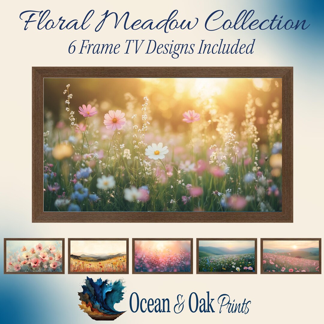 Cottagecore Meadow Frame TV Art | Botanical Wildflower Scenes (digital ...