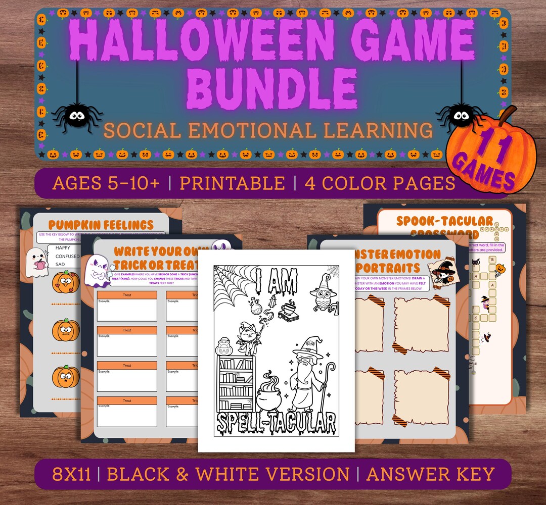 Halloween Game Bundle | Printable Kids Social Learning Games, Halloween ...