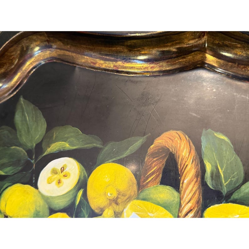 Ian Logan London 1993 Hand-painted Lemons & Apples Tray by Mimi Roberts ...