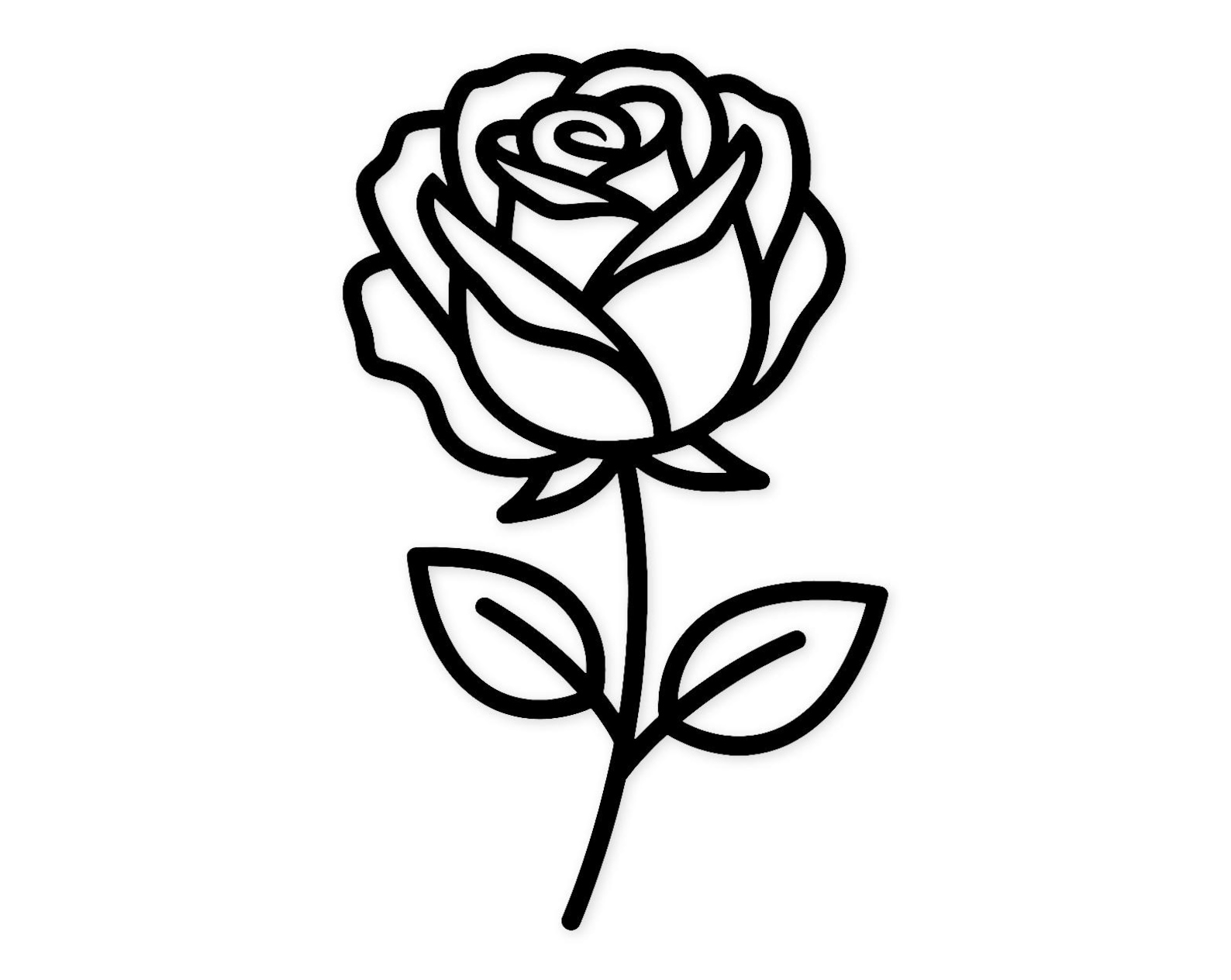 Single Rose Svg Png: Clean Line Art for Cricut Projects - Etsy
