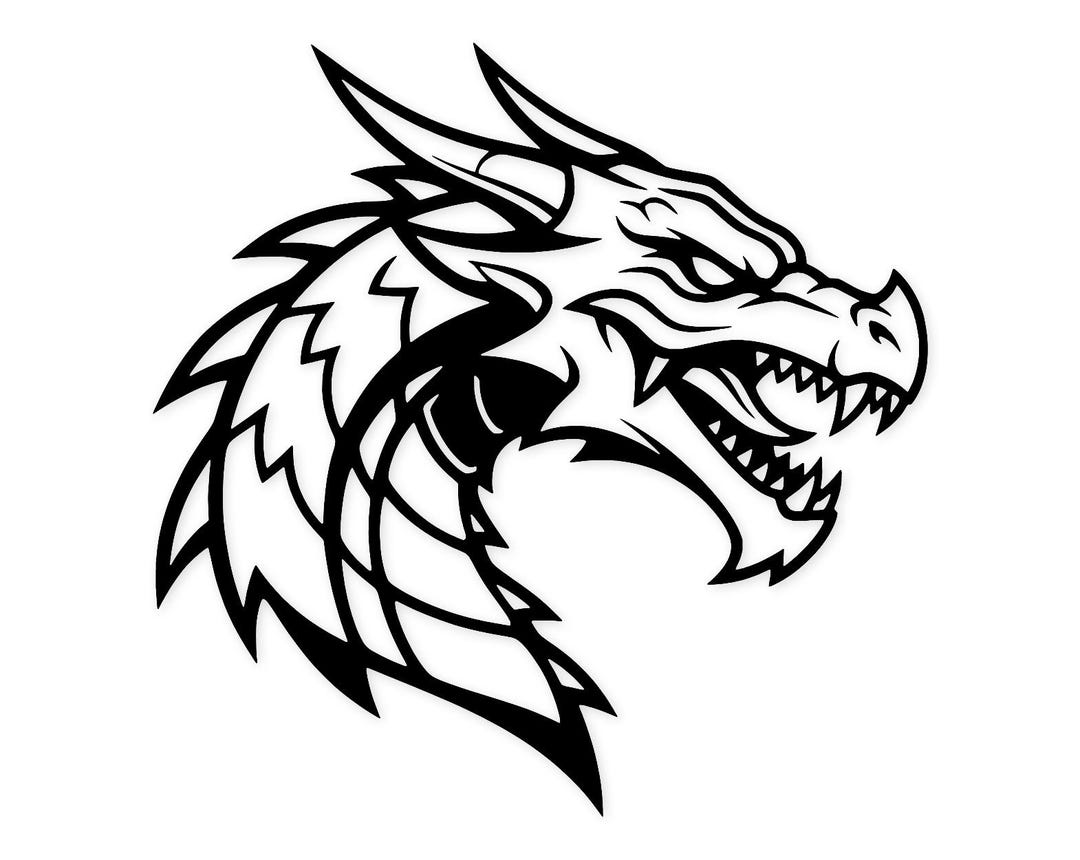Minimal Dragon Head Svg Png: Bold Line Art for Cutting - Etsy UK