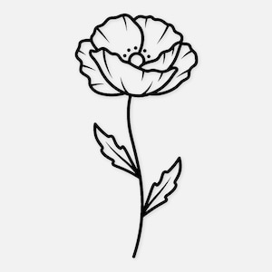 Poppy Outline, Side View Svg Png: Cut Ready Digital Design for Cricut ...