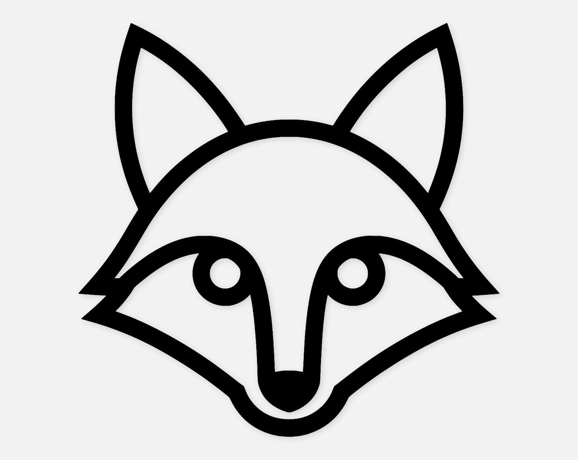 Fox Head Svg Png: Bold Outline Cut File for Crafts - Etsy