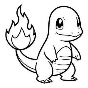 Charmander Svg Png: Minimalist Line Art for Scrapbooking - Etsy Australia