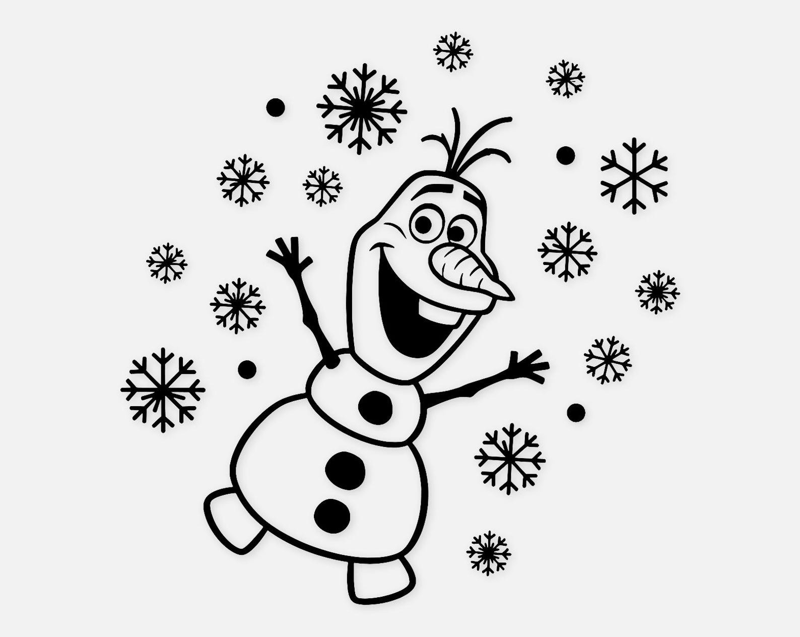 Happy Olaf Snowman Svg Png: Bold Outline Winter Design for Crafts - Etsy