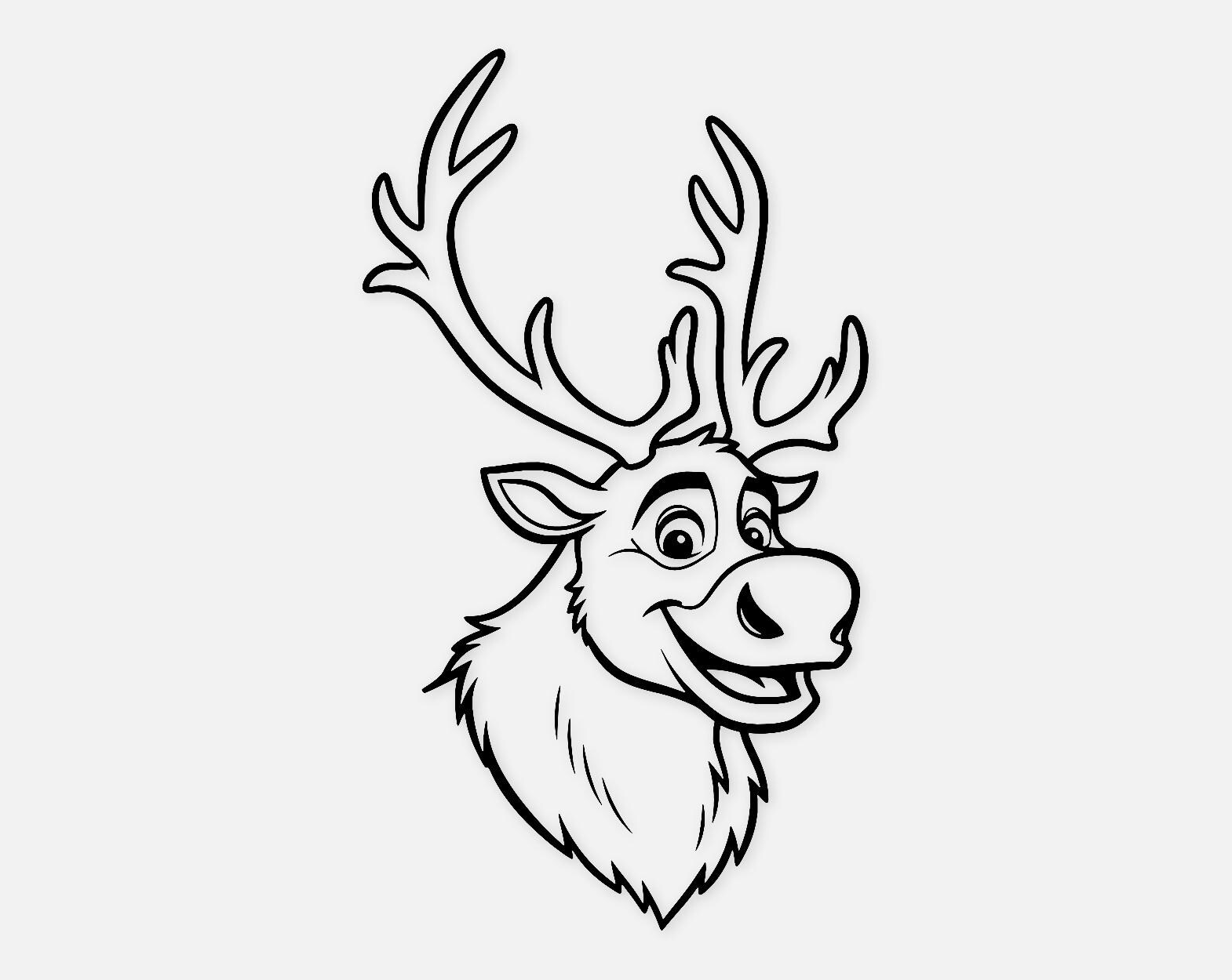 Sven the Reindeer Svg Png: Bold Line Art Design for Crafts - Etsy
