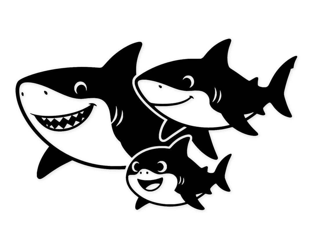 Family of Sharks Svg Png: Bold Design for Family Theme - Etsy