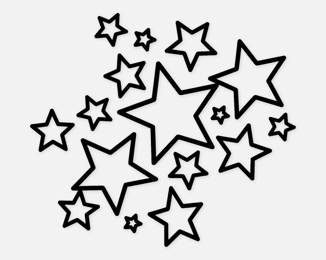 Star Cluster Abstract Svg Png: Cut Ready Digital Design for Cricut ...