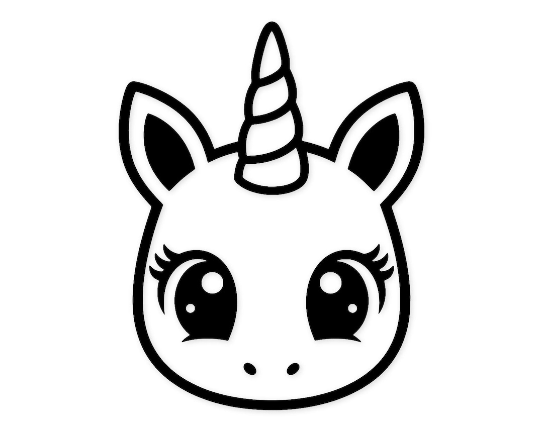Cute Unicorn Face Svg Png: minimalistisch ontwerp voor T-shirts - Etsy ...