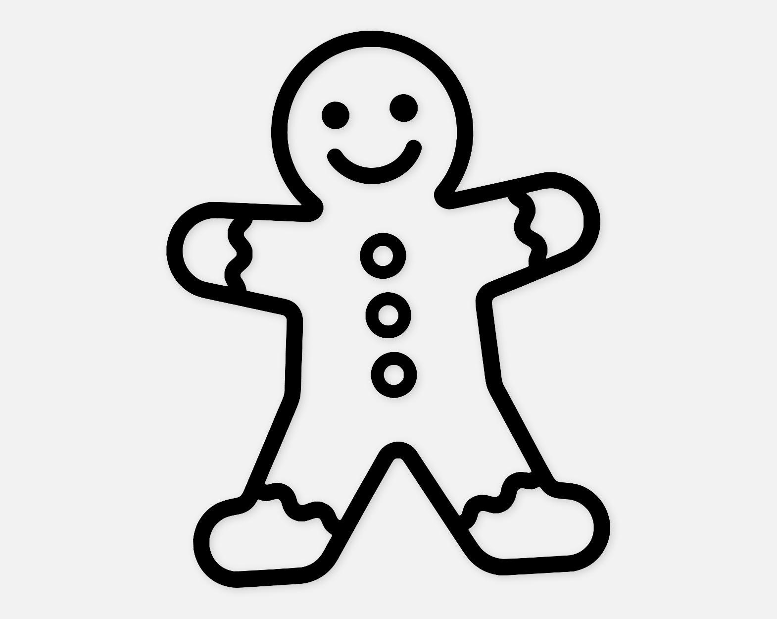 Gingerbread Man Outline Svg Png: Cut Ready Digital Design for Cricut ...