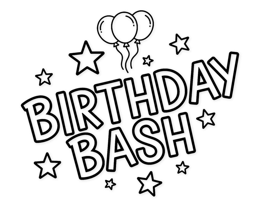 Birthday Bash Svg Png: Hand-lettered Design for Celebrations - Etsy