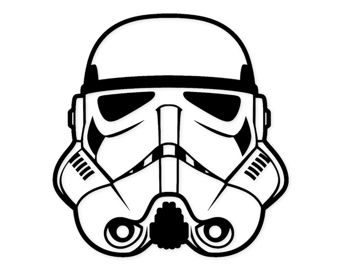 Stormtrooper Head Svg Png: Bold Line Art for Cut Files - Etsy