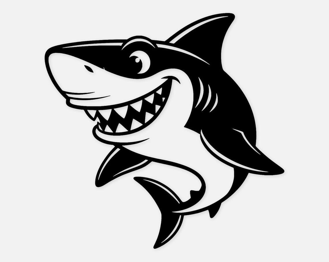 Sharp-toothed Smile Svg Png: Fun Shark Design for T-shirts - Etsy