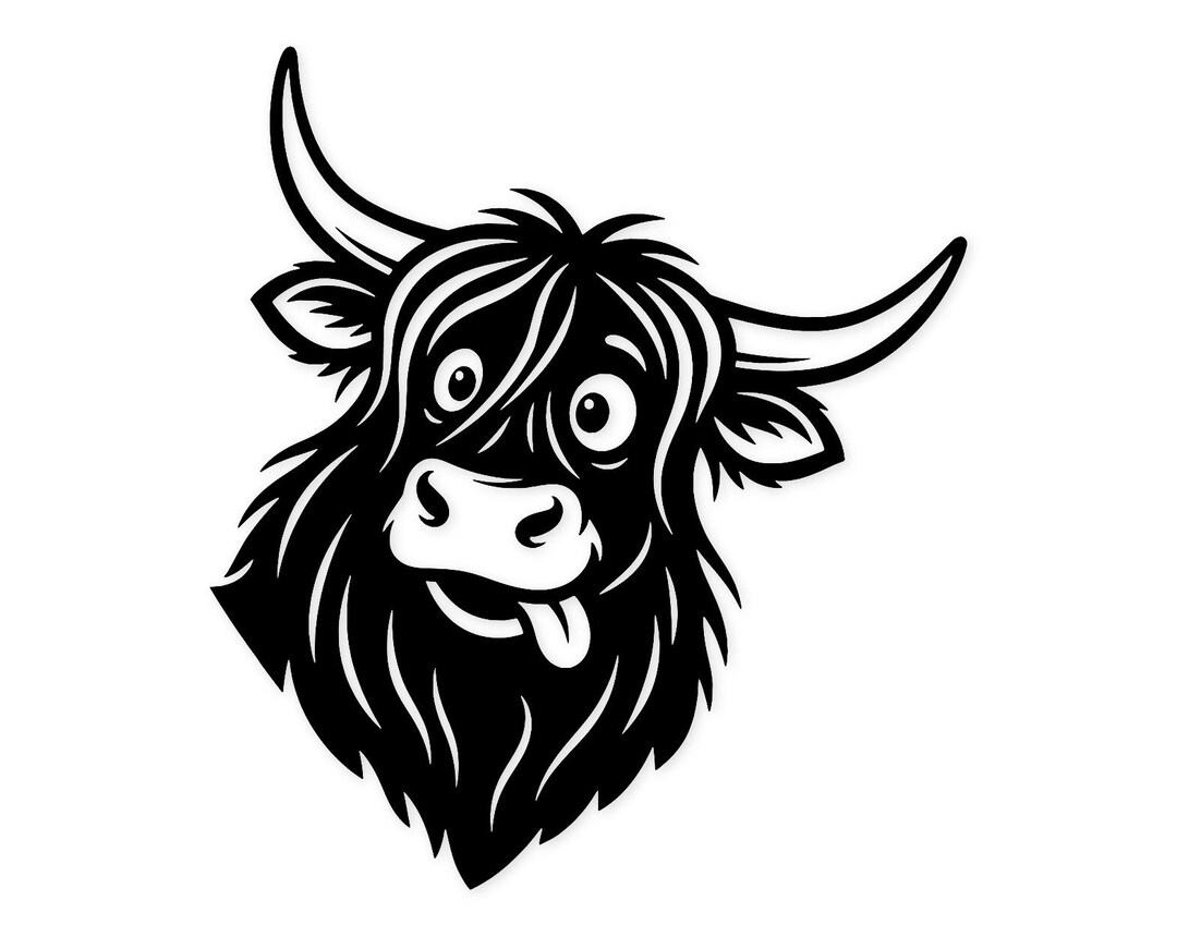 Sassy Highland Cow Svg Png: Whimsical Design for Crafts - Etsy