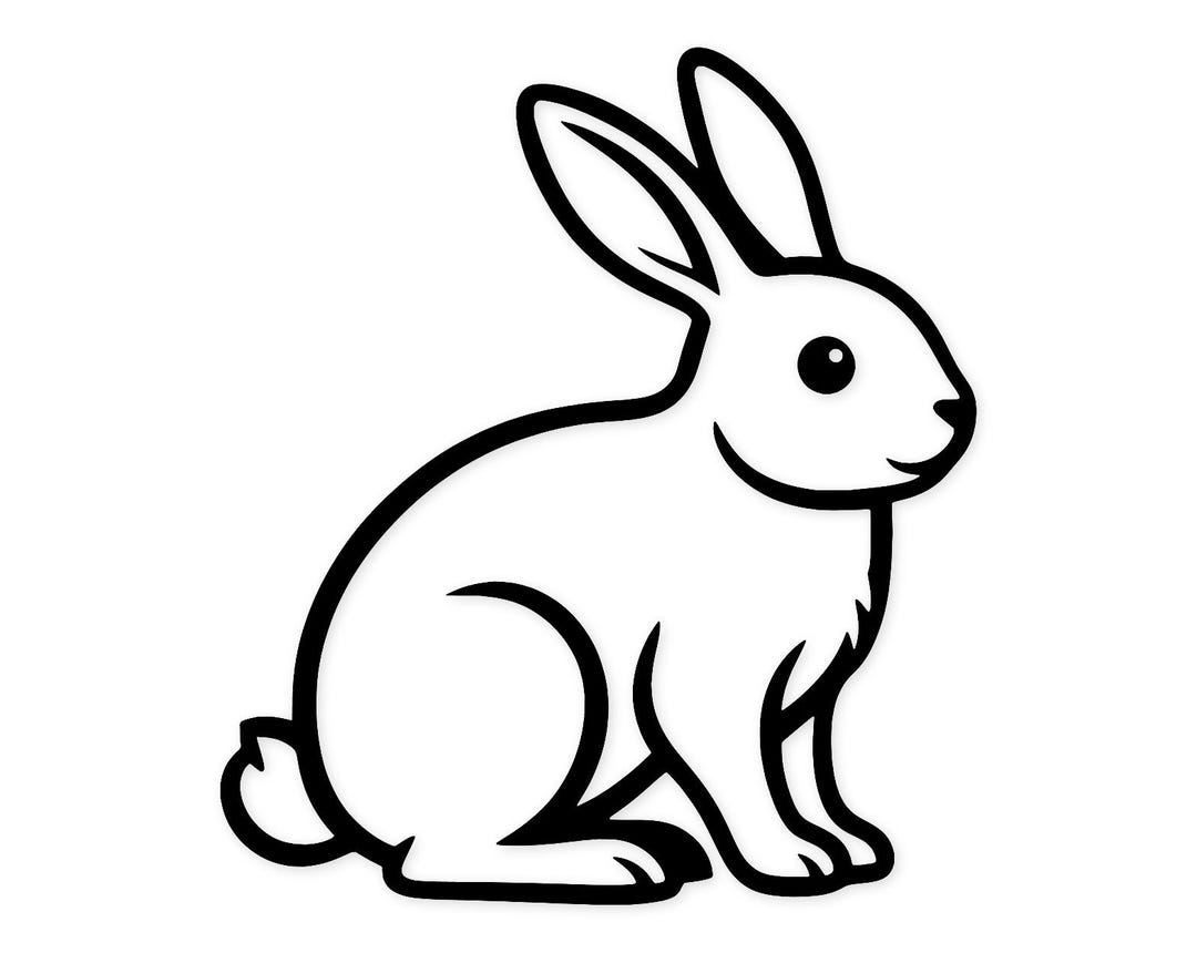 PNG Svg contour lapin : design minimaliste en noir et blanc pour l ...