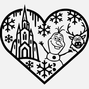 Frozen Heart Svg Png: Bold Silhouette for Crafts - Etsy