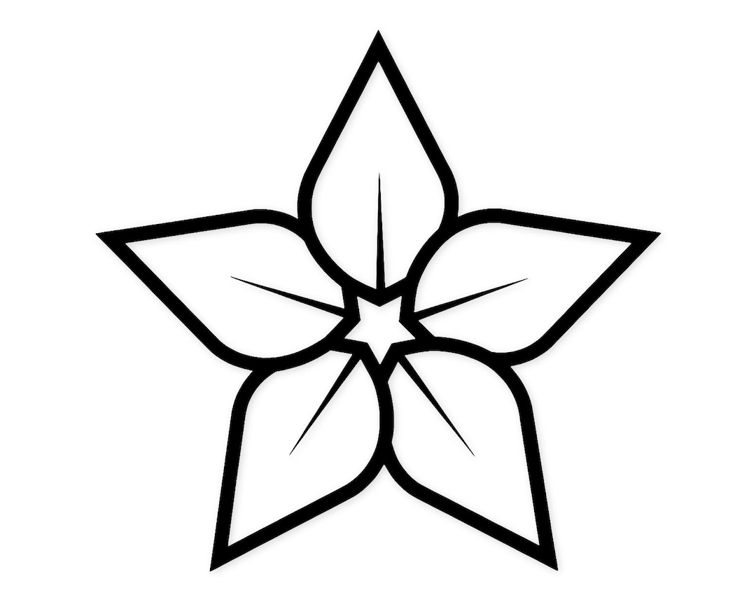 Starflower Outline Svg Png: Clean Line Art for Cricut Projects - Etsy