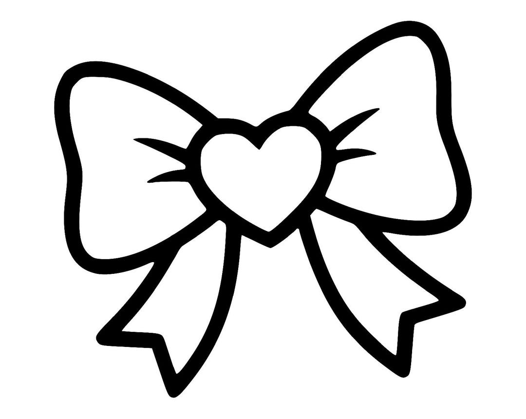 Heart Bow Svg Png: Minimalist Cut Design for Cricut Silhouette - Etsy