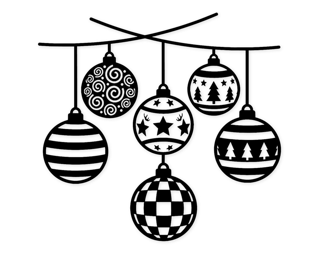 Svg png de boules de Noël : conception fantaisiste pour l'artisanat des ...