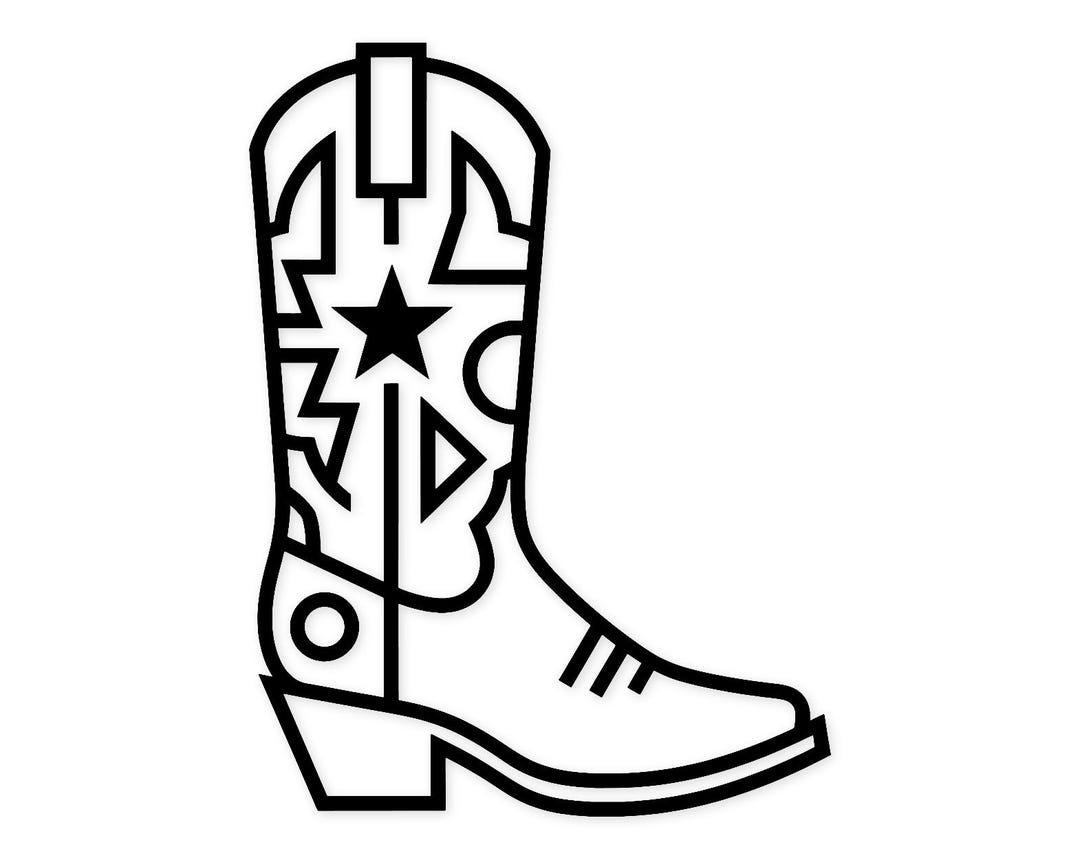 Cowboy Boot Svg Png: Minimalist Black and White Design for T-shirts - Etsy