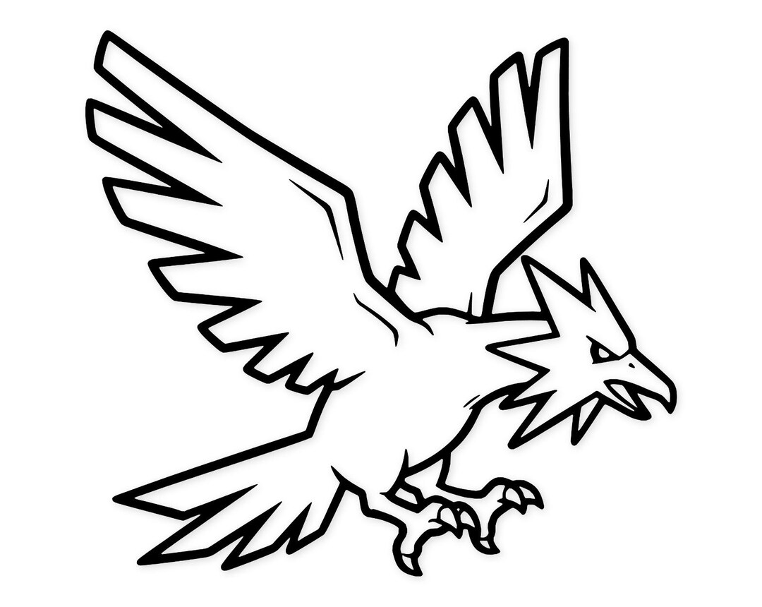 Zapdos Side Profile Svg Png: Bold Black Outline for Cutting - Etsy