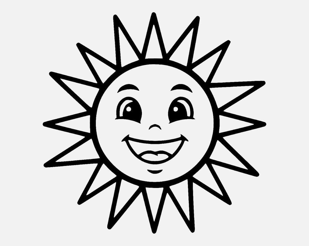 Smiling Sun Svg Png: Cut Ready Digital Design for Cricut Silhouette ...