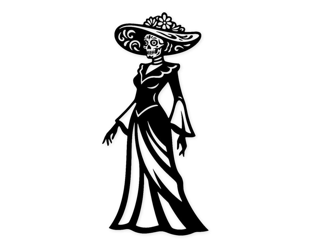 Catrina Silhouette Svg Png: Minimalist Design for Cutting Projects - Etsy