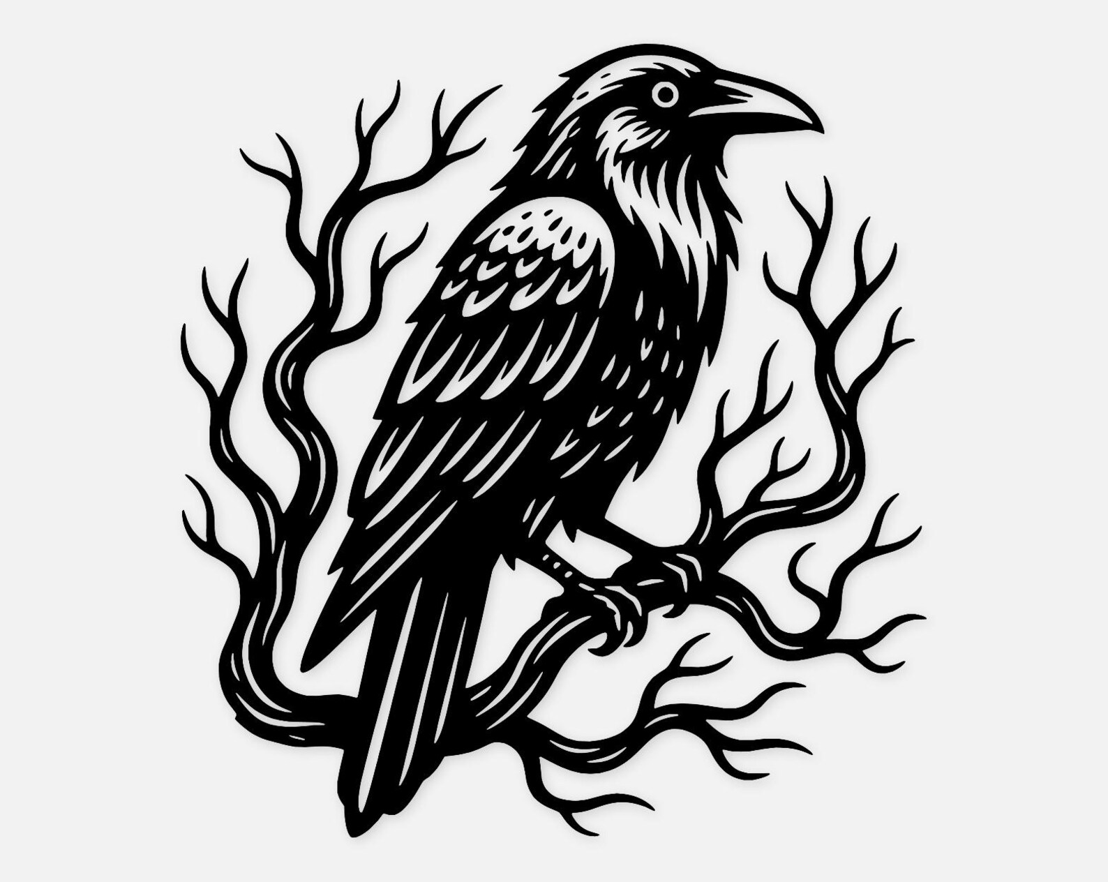 Gothic Raven Svg Png: Cut Ready Digital Design for Cricut Silhouette - Etsy