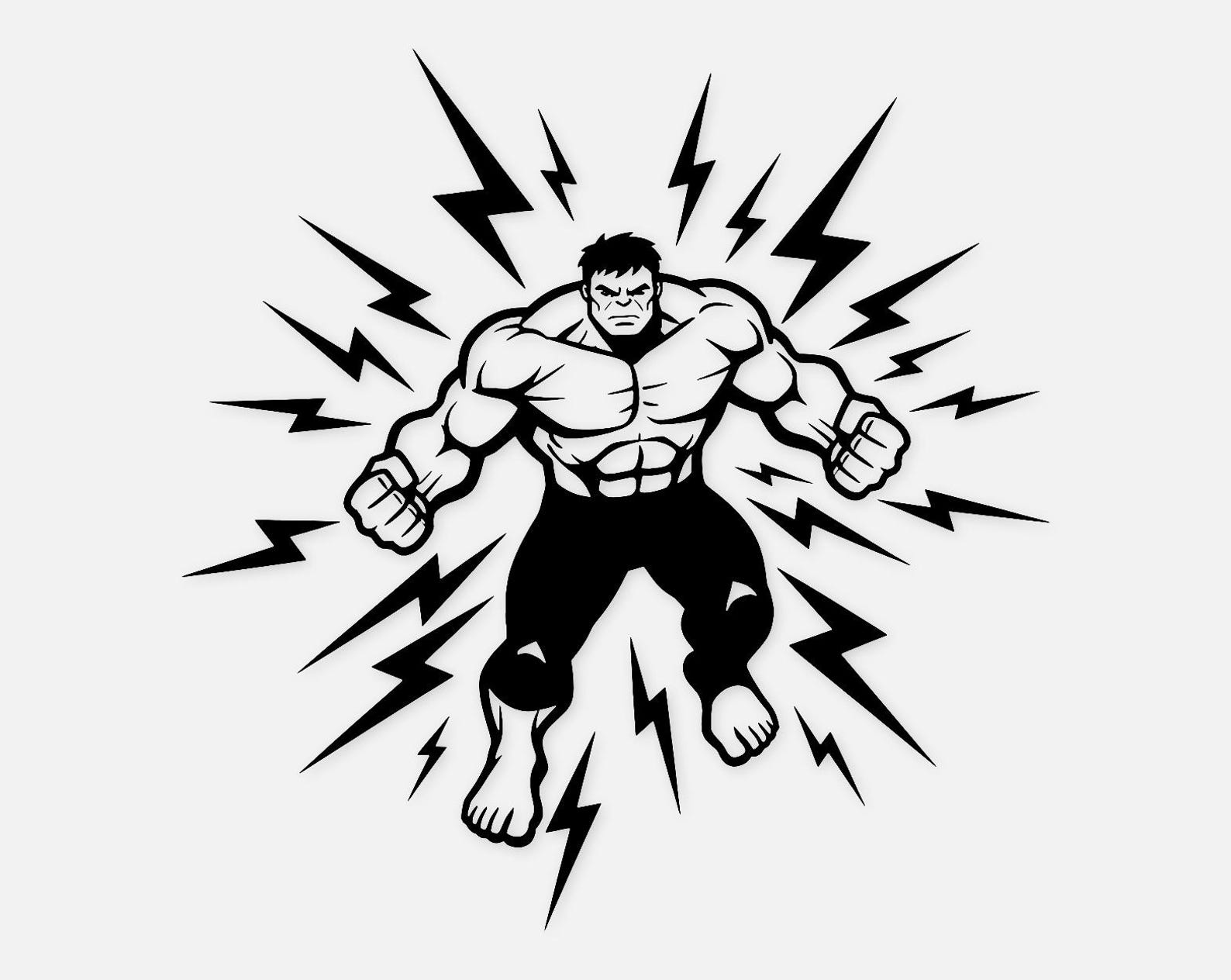 Hulk With Lightning Svg Png: Cut Ready Digital Design for Cricut ...