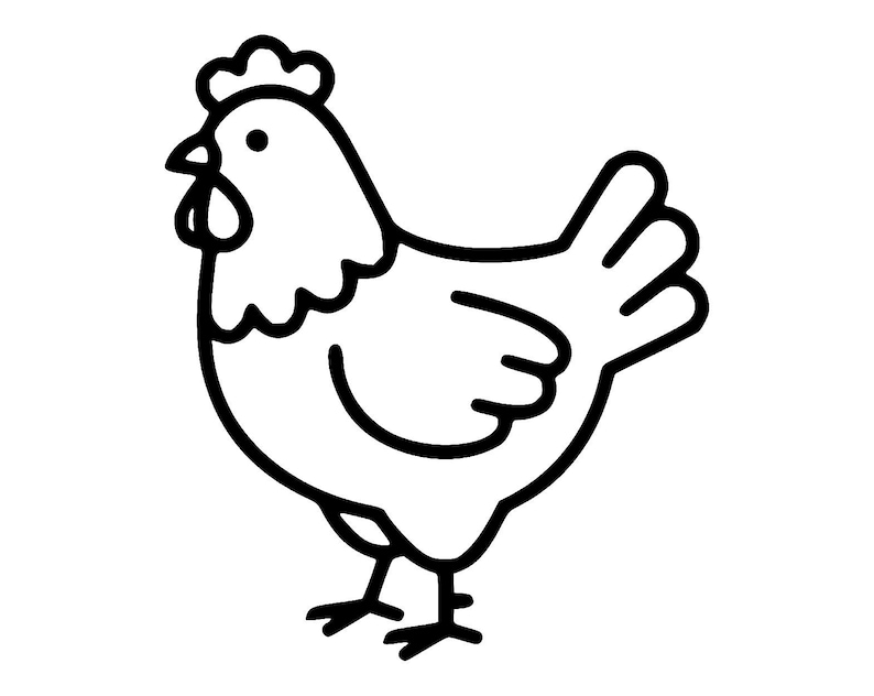 Simple Chicken Svg Png: Minimalist Line Art for Cricut - Etsy