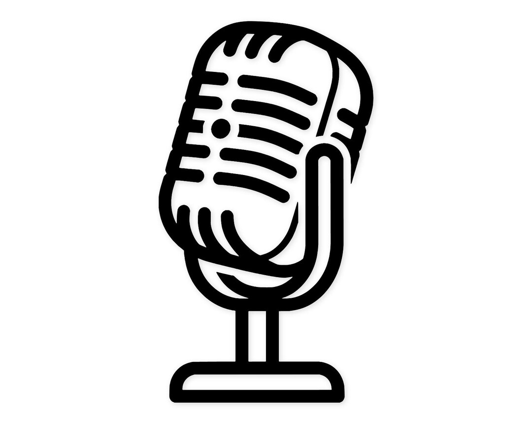Retro Mic Svg Png: Clean Bold Cut File for T-shirts - Etsy