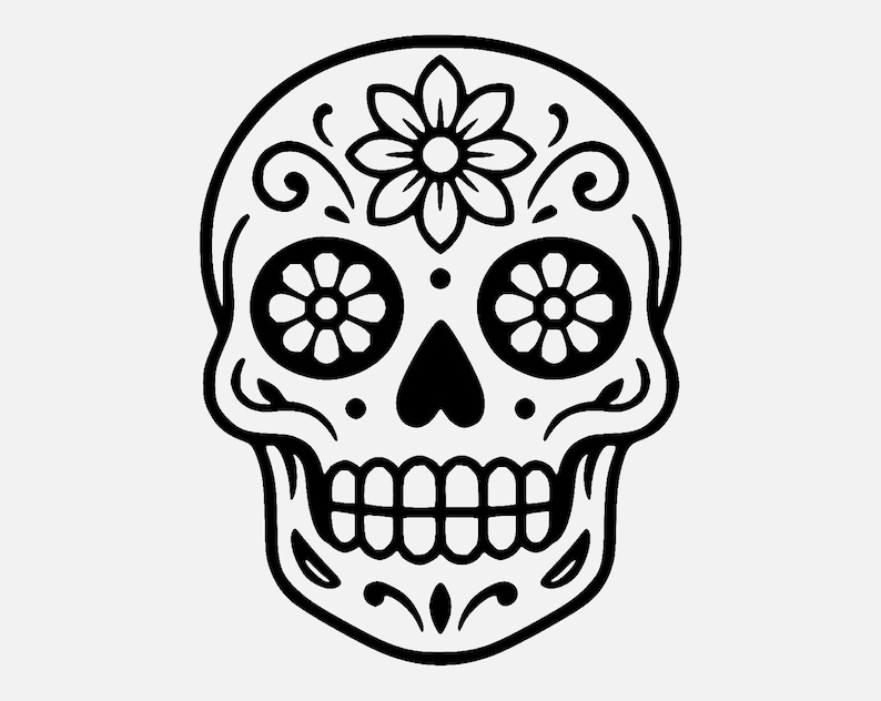 Sugar Skull Svg Png: Cut Ready Digital Design for Cricut Silhouette - Etsy