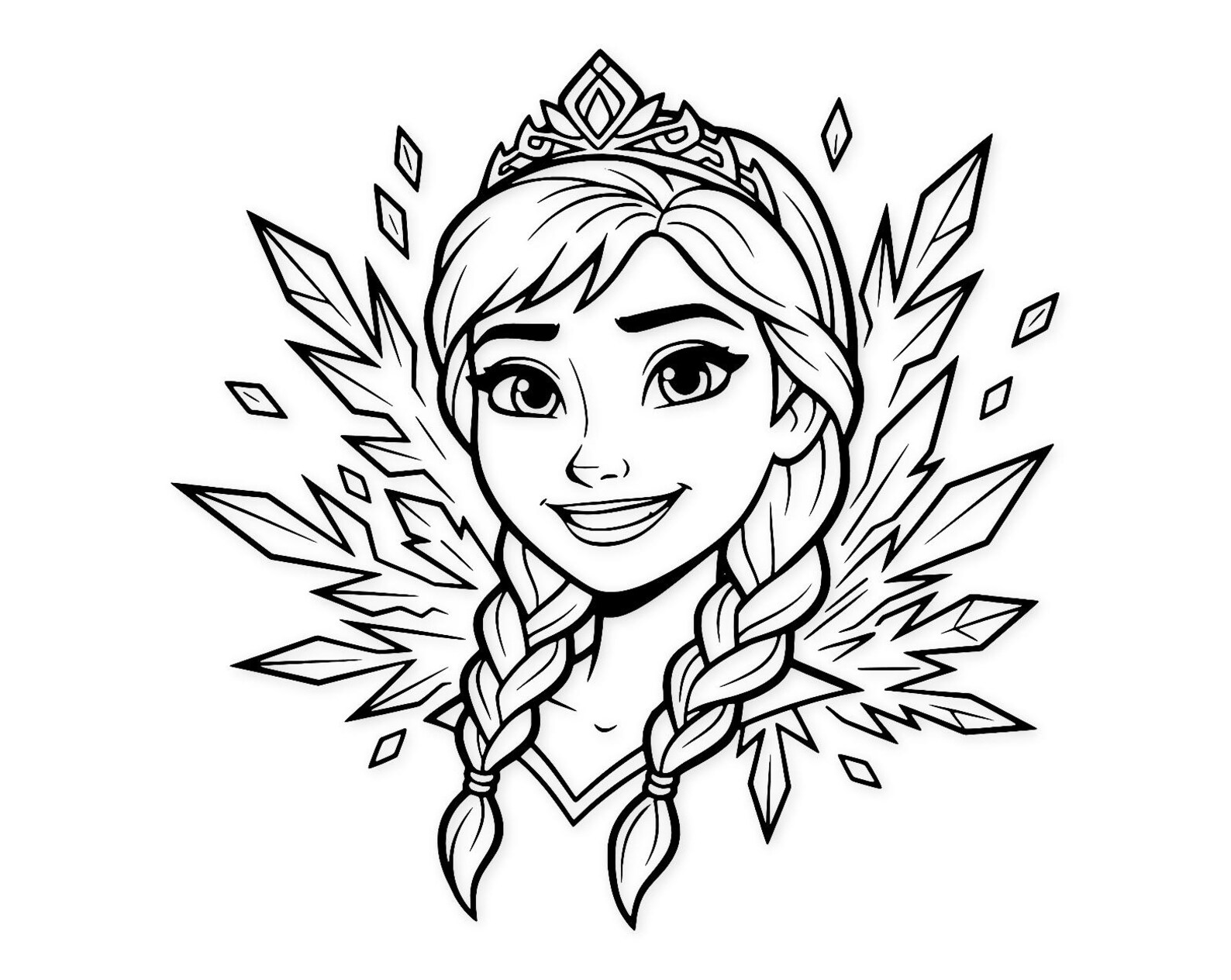 Anna Icy Smile Svg Png: Bold Outline Design for Crafts - Etsy