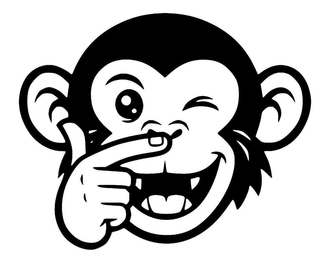 Cheeky Monkey Svg Png: Bold Lines for Fun Projects - Etsy