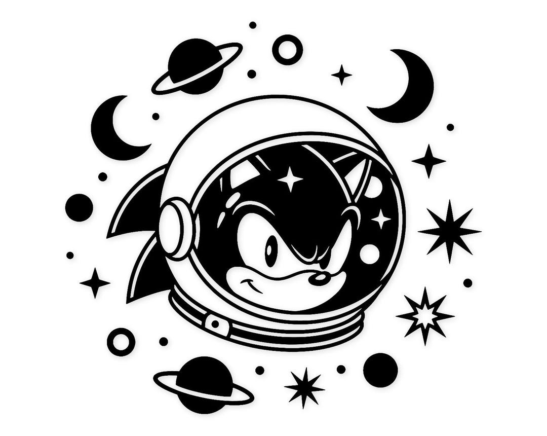 Sonic in Space Svg Png: Bold Illustration for T-shirts and Wall Art - Etsy