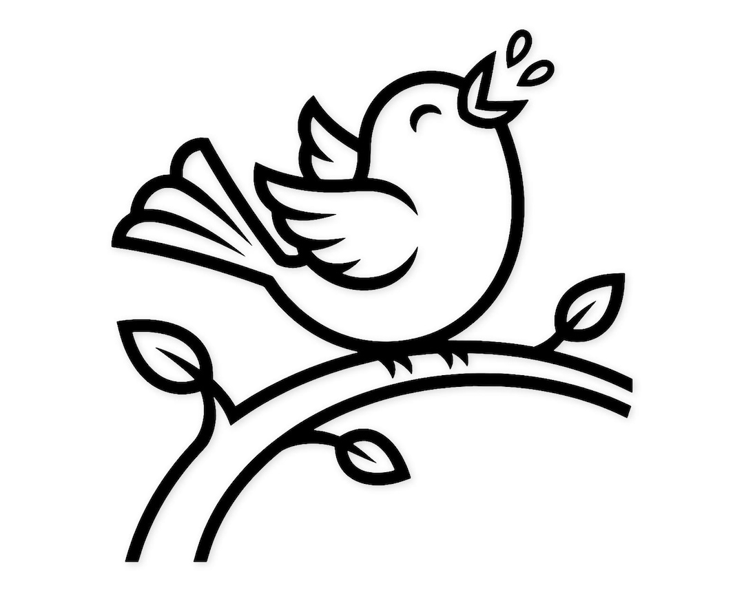 Bird Chirping Icon Svg Png: Minimalist Design for Crafting - Etsy