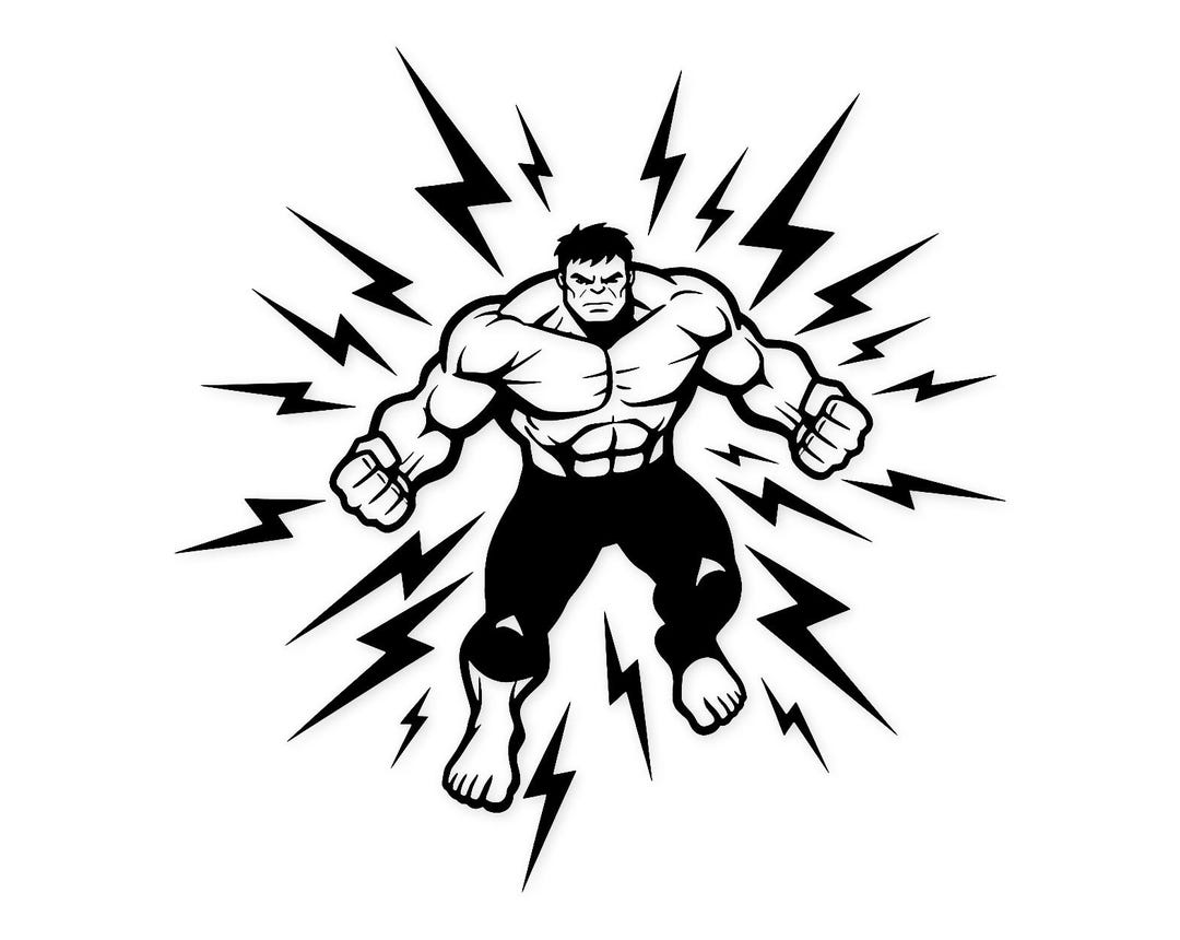 Hulk With Lightning Svg Png: Cut Ready Digital Design for Cricut ...