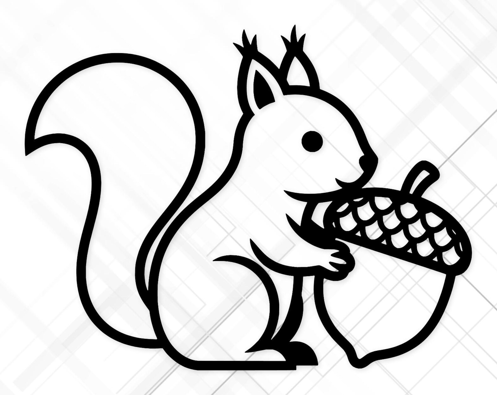 Squirrel Svg: Cute Bold Design for Decals - Etsy