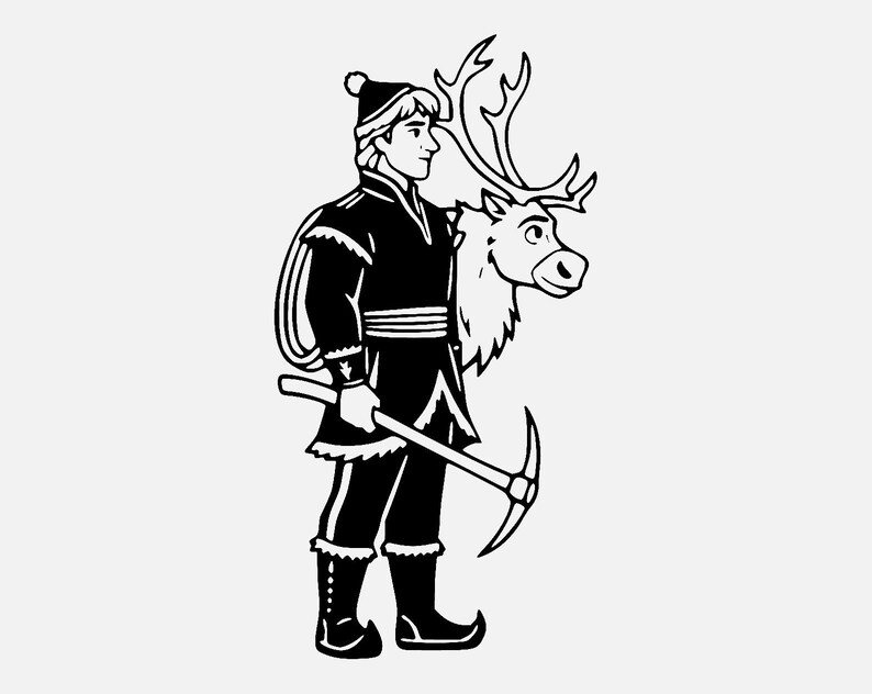 Kristoff Silhouette Svg Png: Cut Ready Digital Design for Cricut ...